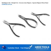 Nail Nippers Set - Straight Cut - Concave Jaws